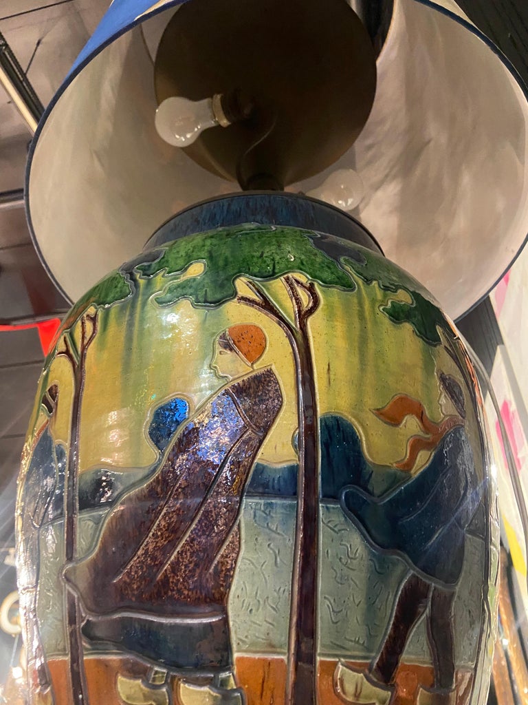 Rare Massive Hand-painted Dutch Ceramic Pot w/ Unique Hand Painted ...