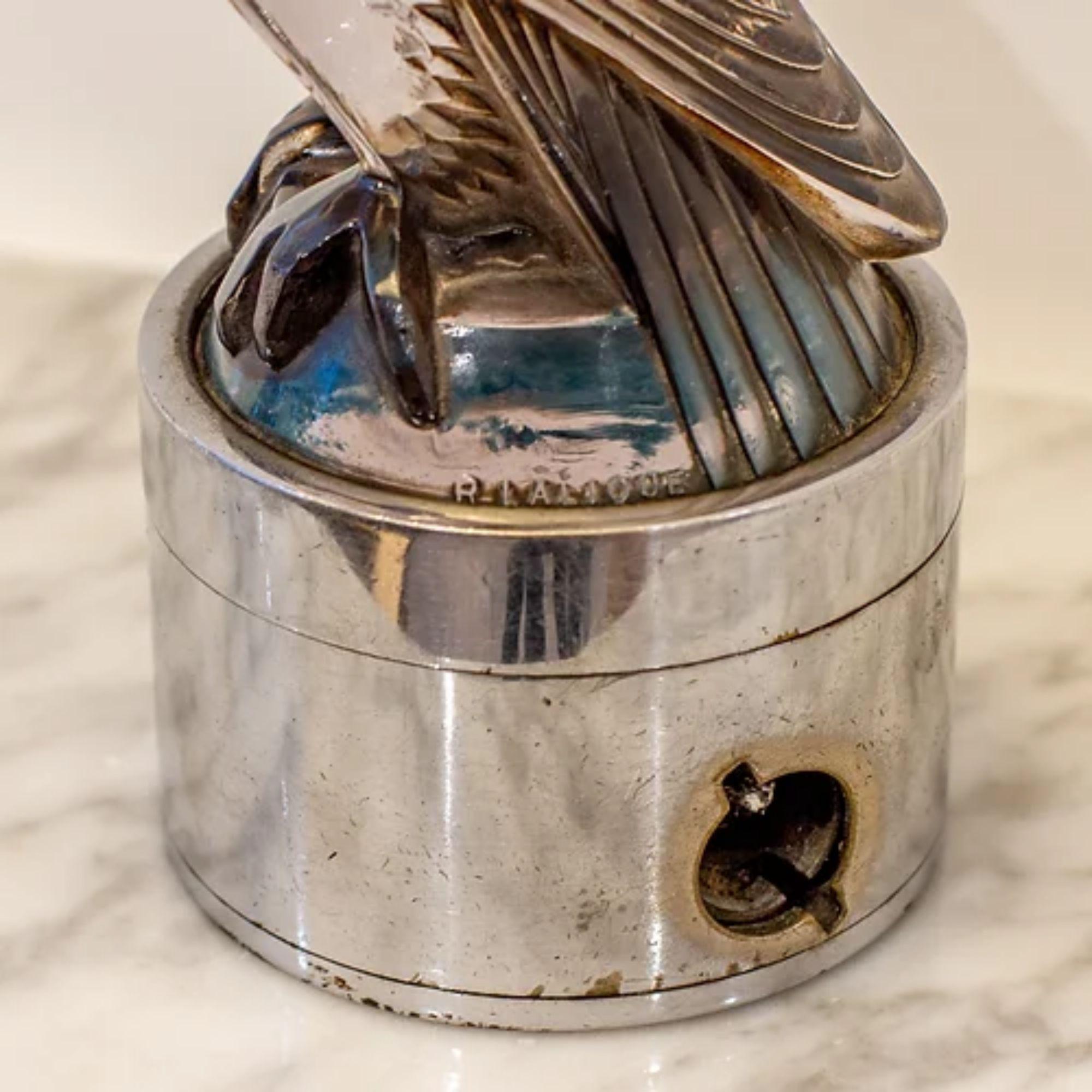 Rare Mauve tinted Glass Falcon Car Mascot Sculpture by René Lalique ...