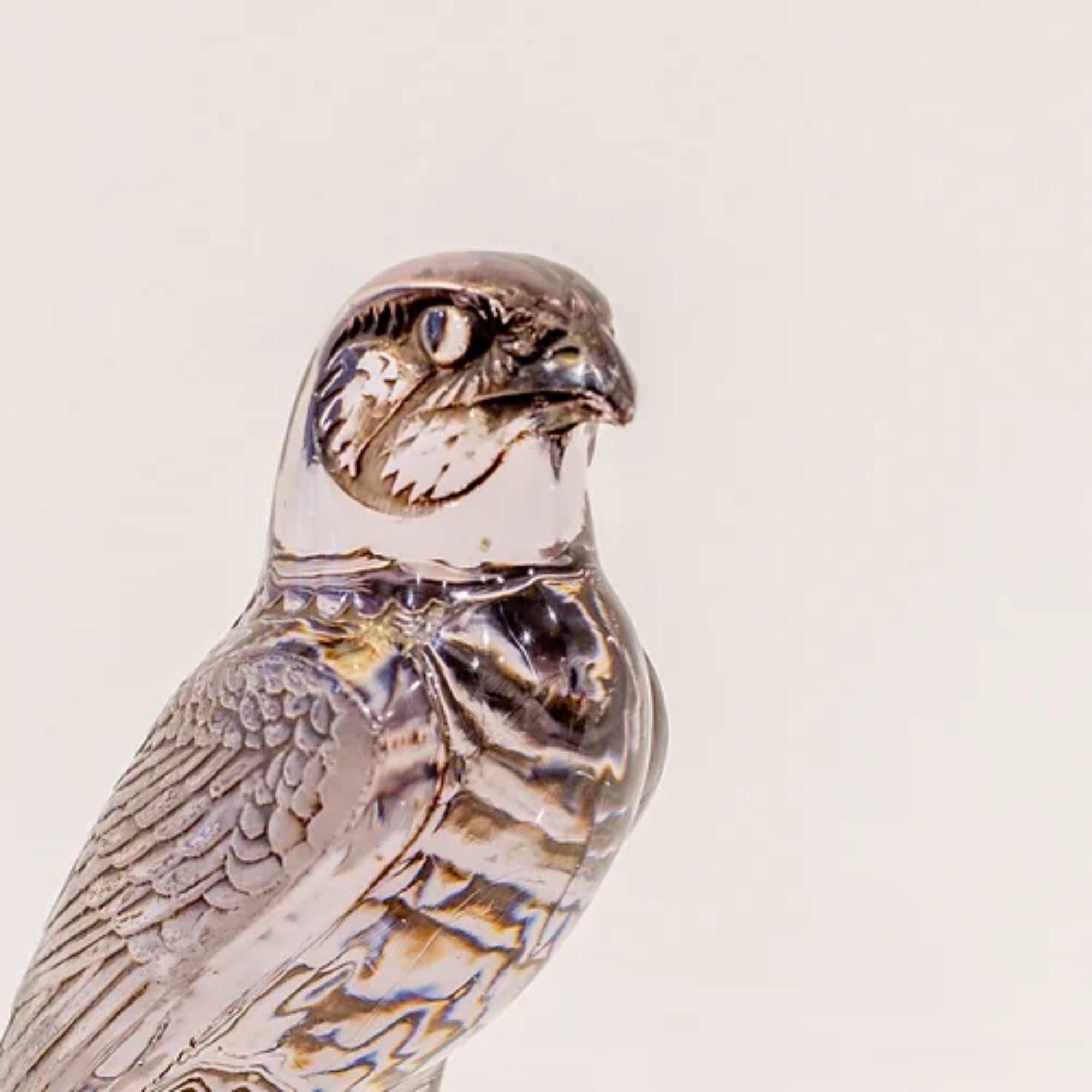 Rare Mauve tinted Glass Falcon Car Mascot Sculpture by René Lalique, circa 1925 For Sale at ...