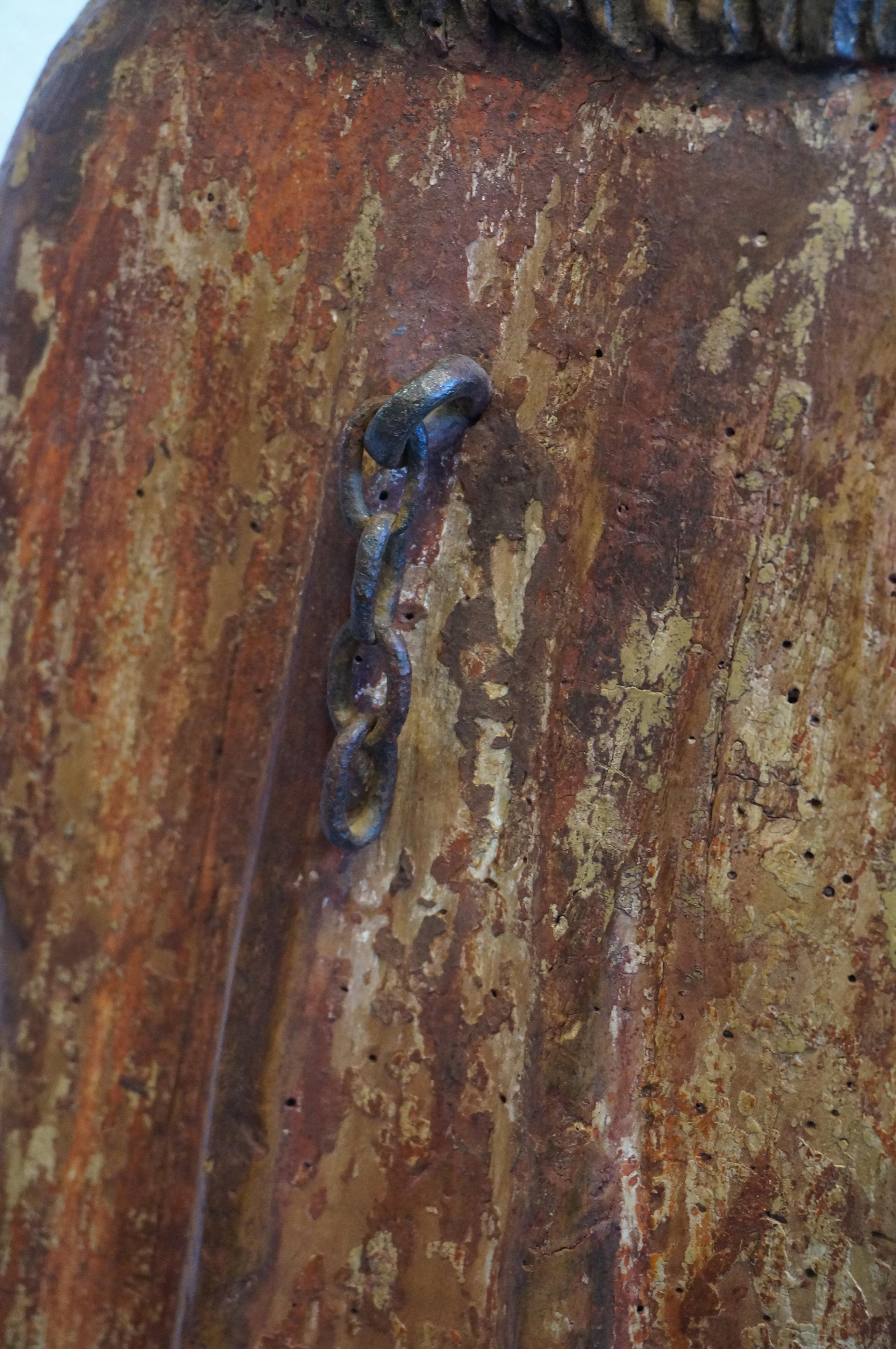 Rare medieval wooden sculpture of the risen Christ, Gothic style, 15th ...