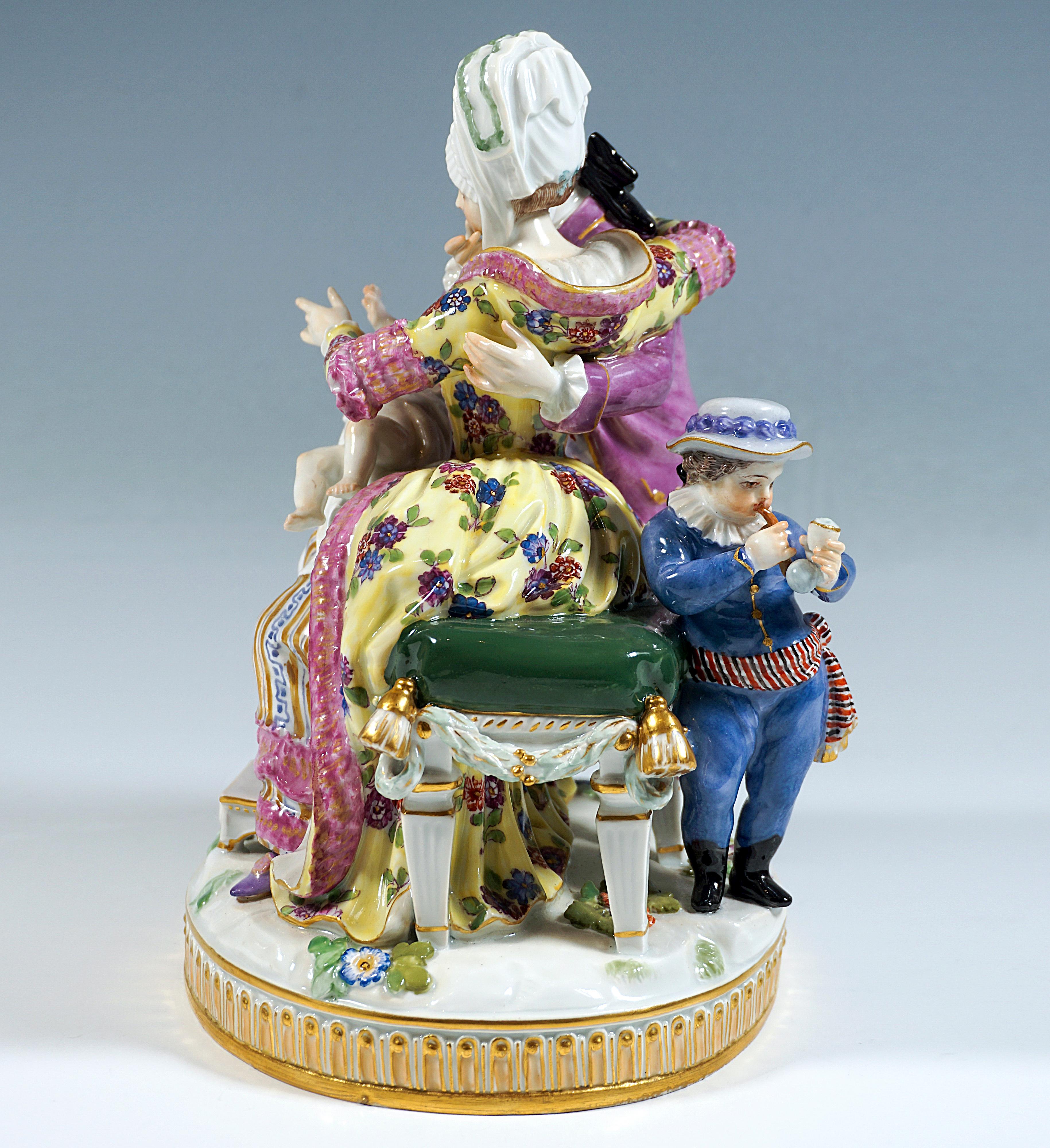 Rare Meissen Rococo Genre Group 'The Happy Parents', by M V Acier ...