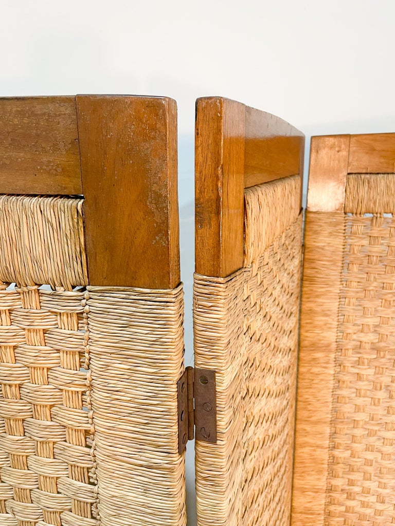 Rare Mexican Mid Century Modern Woven Screen Divider at 1stDibs