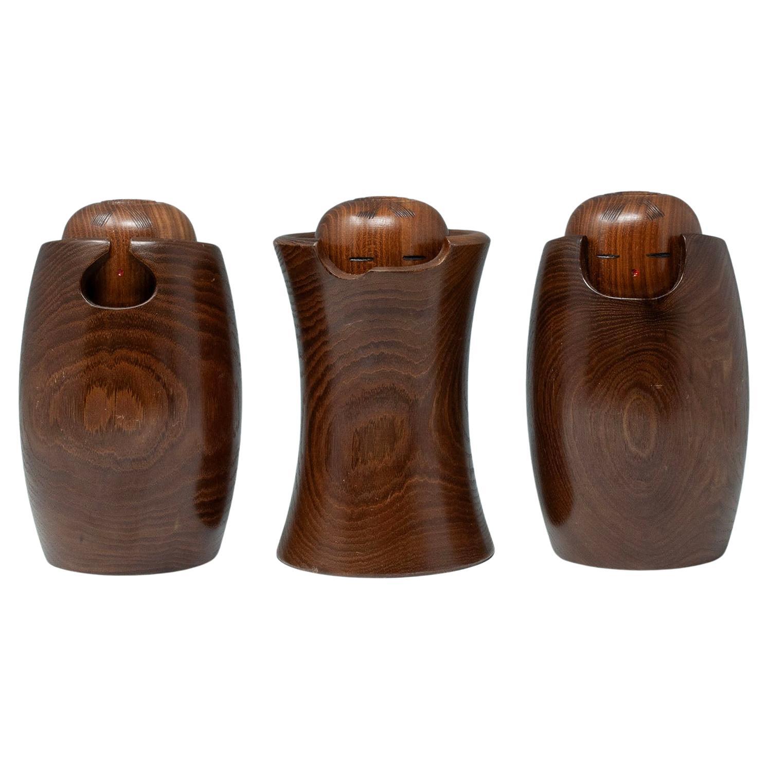 Japan Mid Century Modern Ainu Japanese Bear, Higuma and Salmon Fish at ...