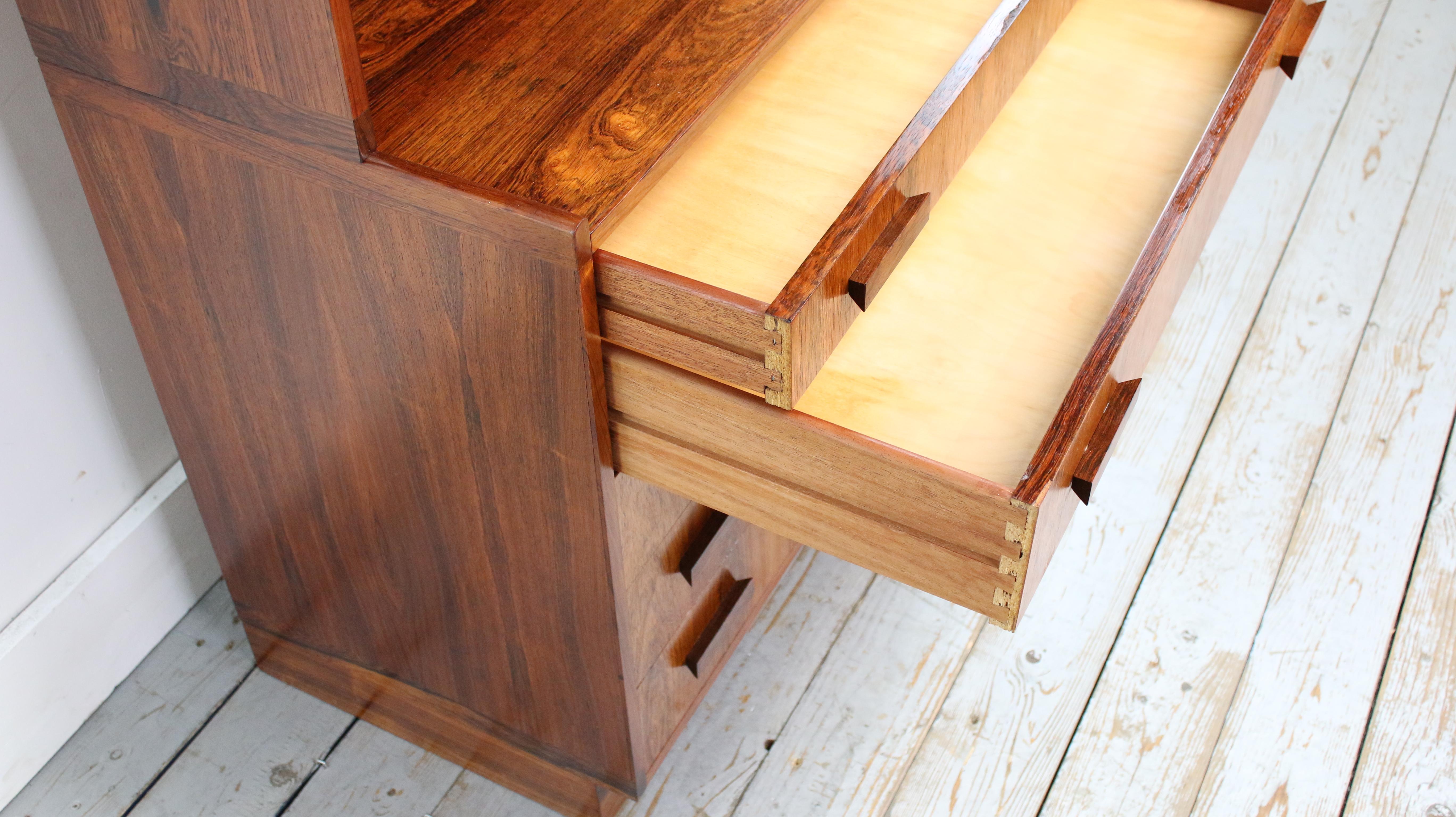 Rare Midcentury 60s/70s Danish Rosewood Drinks Cocktail Cabinet Bureau ...