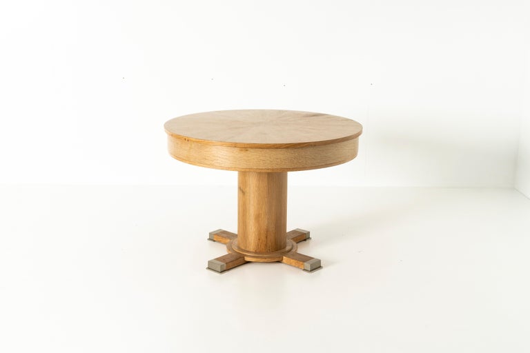 Rare Mid-Century Extendable French Round Dining Table at 1stDibs