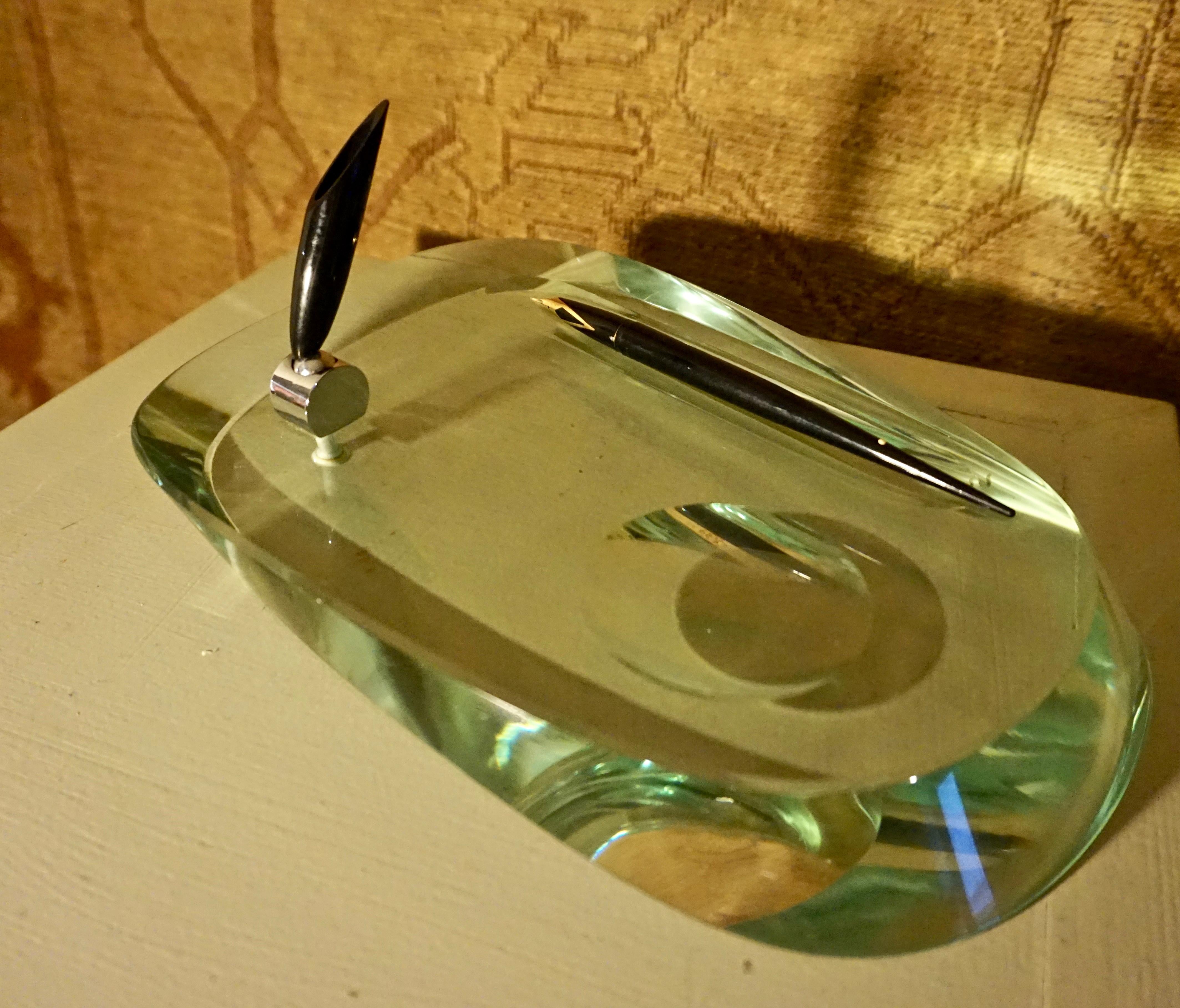 Rare Mid Century Fontana Arte Modernist Glass Pen Stand and Ashtray ...