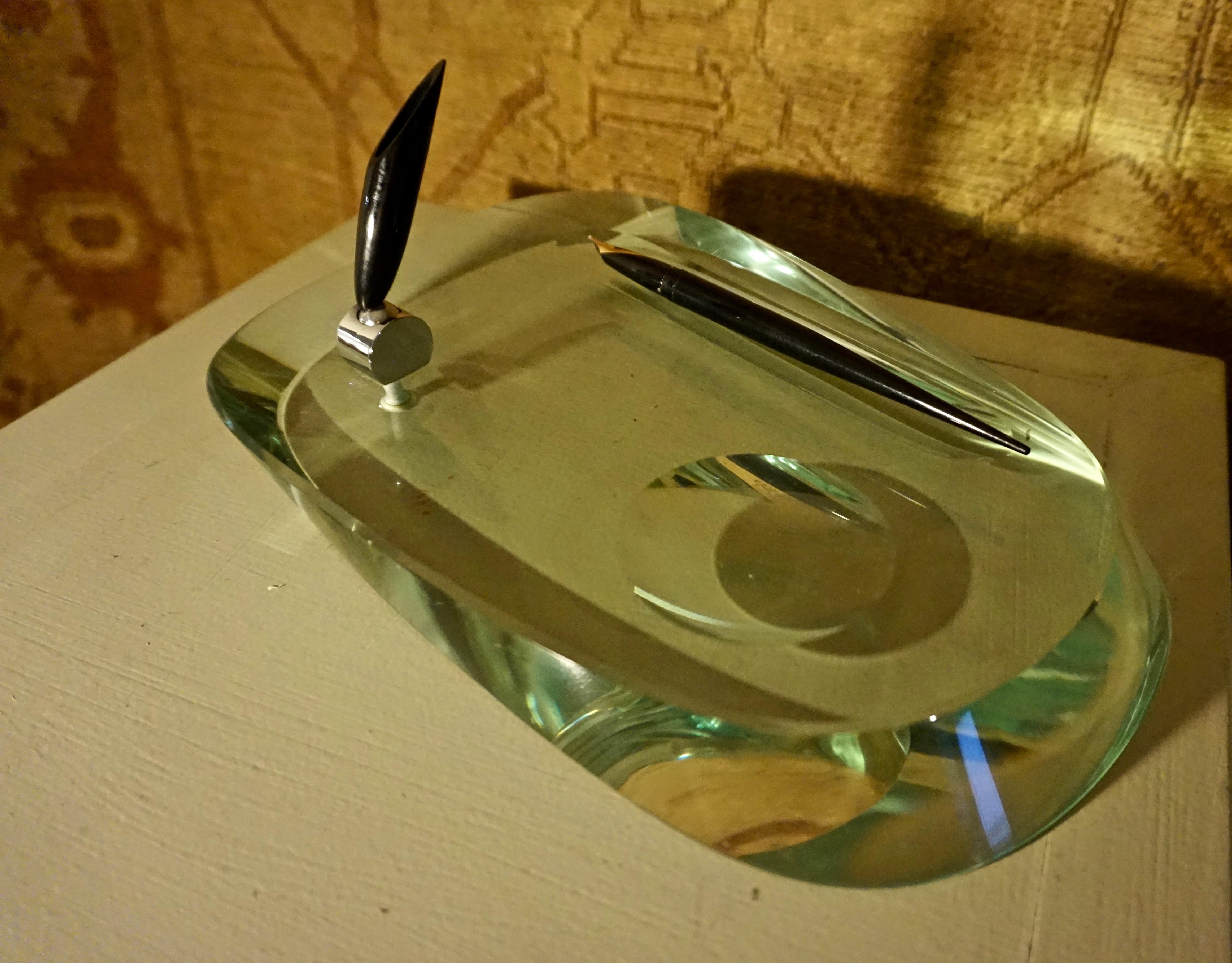 Rare Mid Century Fontana Arte Modernist Glass Pen Stand and Ashtray ...