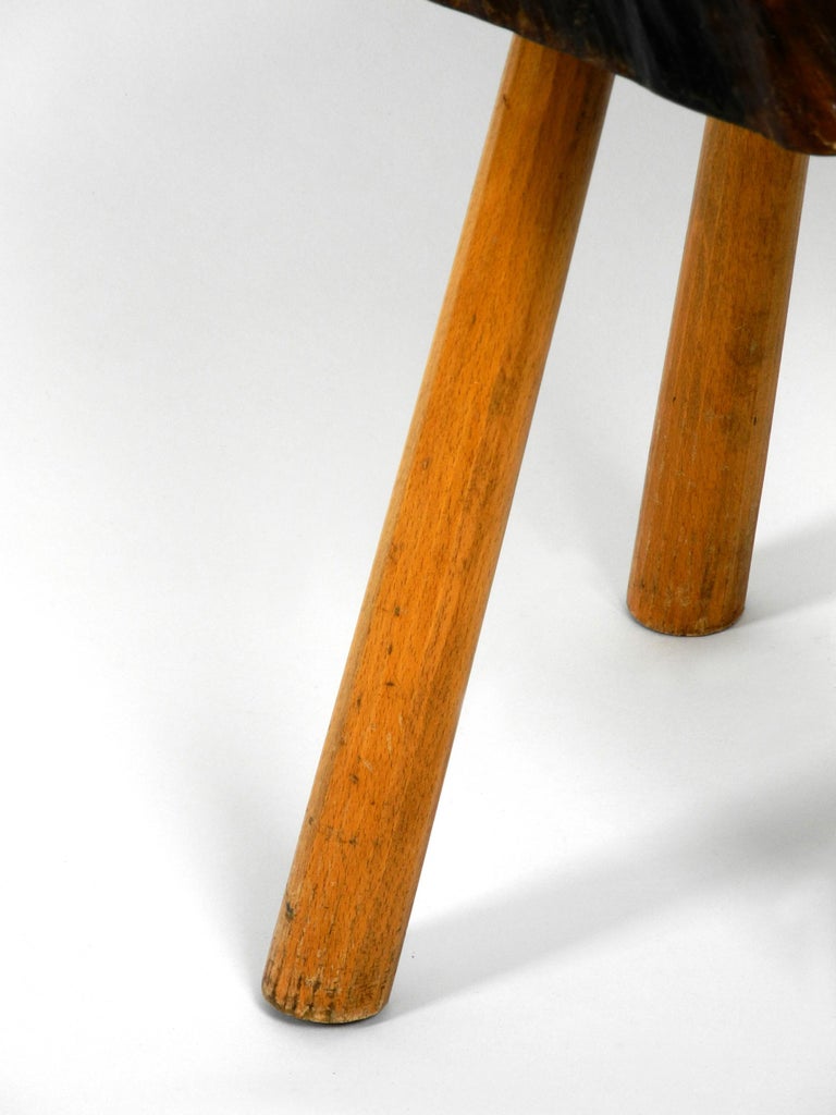 Rare Midcentury Four-Legged Side Table Made of a Thick Tree Slice with ...