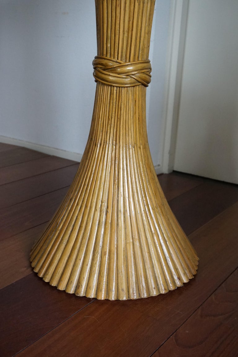 Rare Midcentury Made McGuire Sheaf of Wheat Rattan Floor Pedestal ...