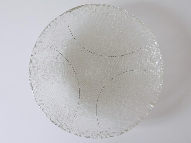 Rare Mid Century Modern Ice Glass Flush Mount or Sconce by Kaiser ...