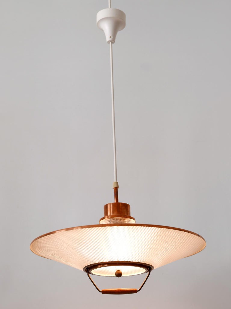 Rare Mid-Century Modern Scandinavian Copper Pendant Lamp or Hanging ...