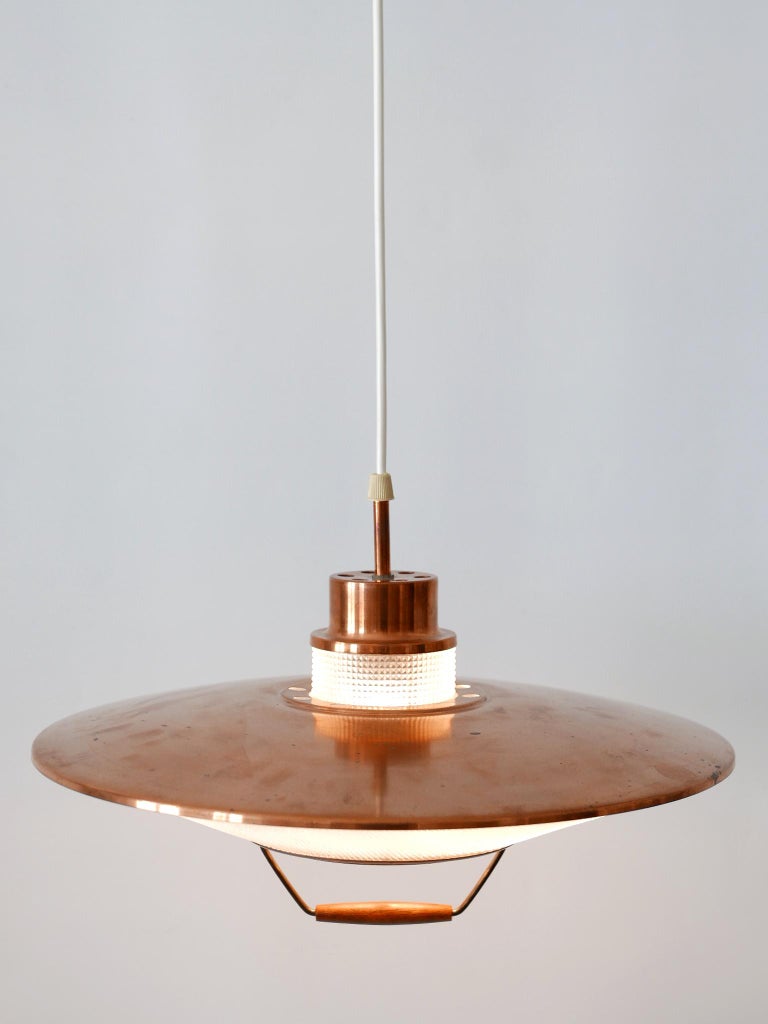 Rare Mid-Century Modern Scandinavian Copper Pendant Lamp or Hanging ...
