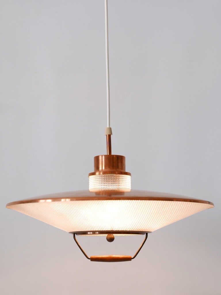 Rare Mid-Century Modern Scandinavian Copper Pendant Lamp or Hanging ...