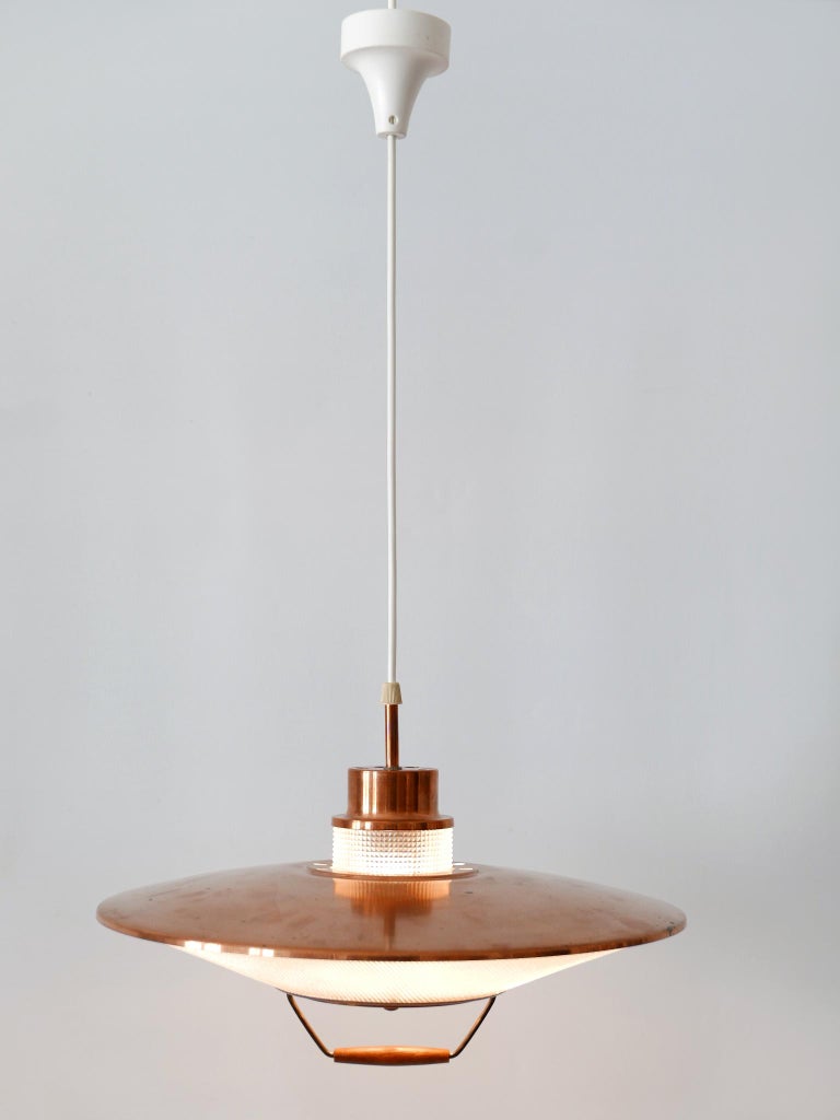 Rare Mid-Century Modern Scandinavian Copper Pendant Lamp or Hanging ...