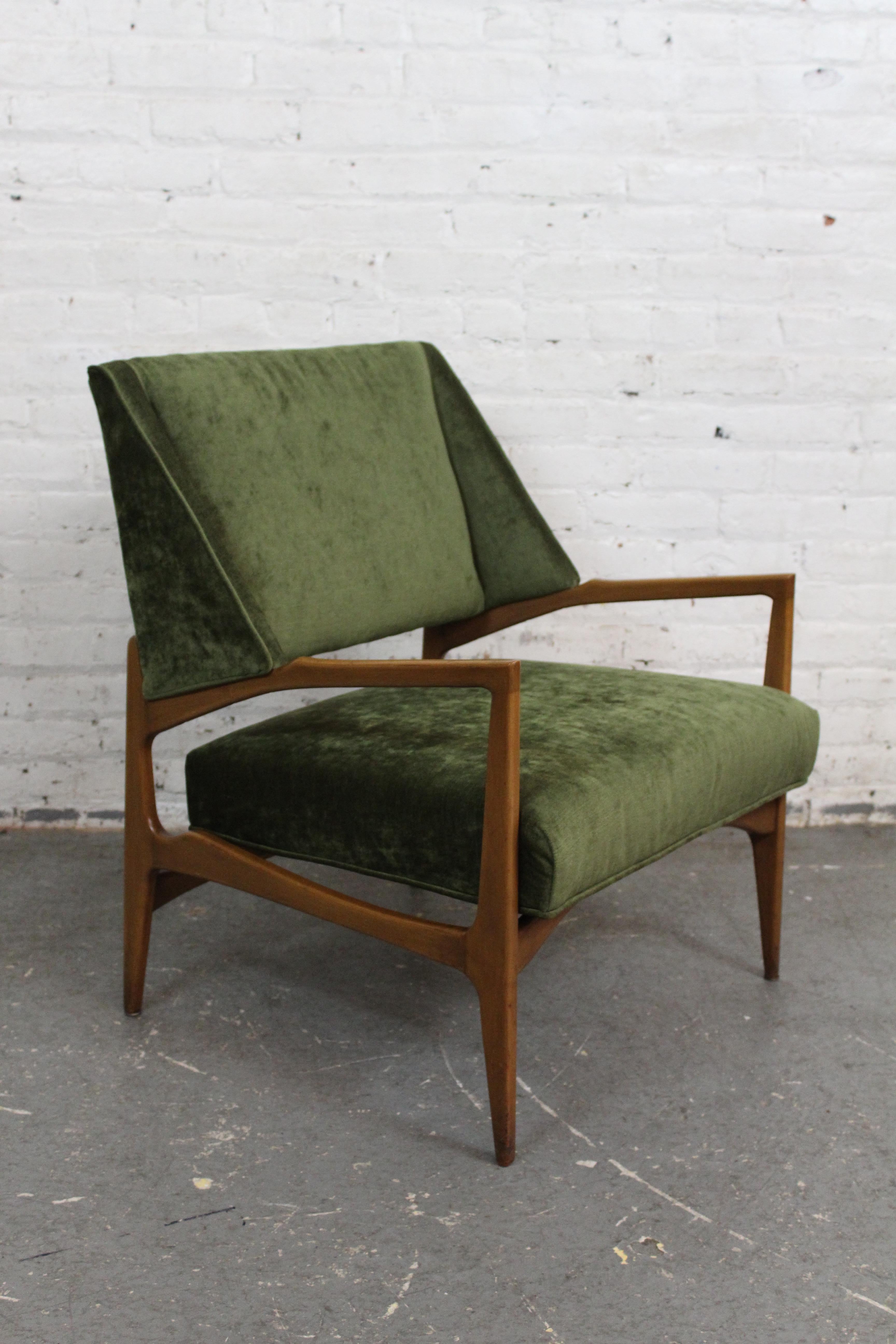 Rare Mid-Century Modern Sculptural Walnut Arm Chair at 1stDibs