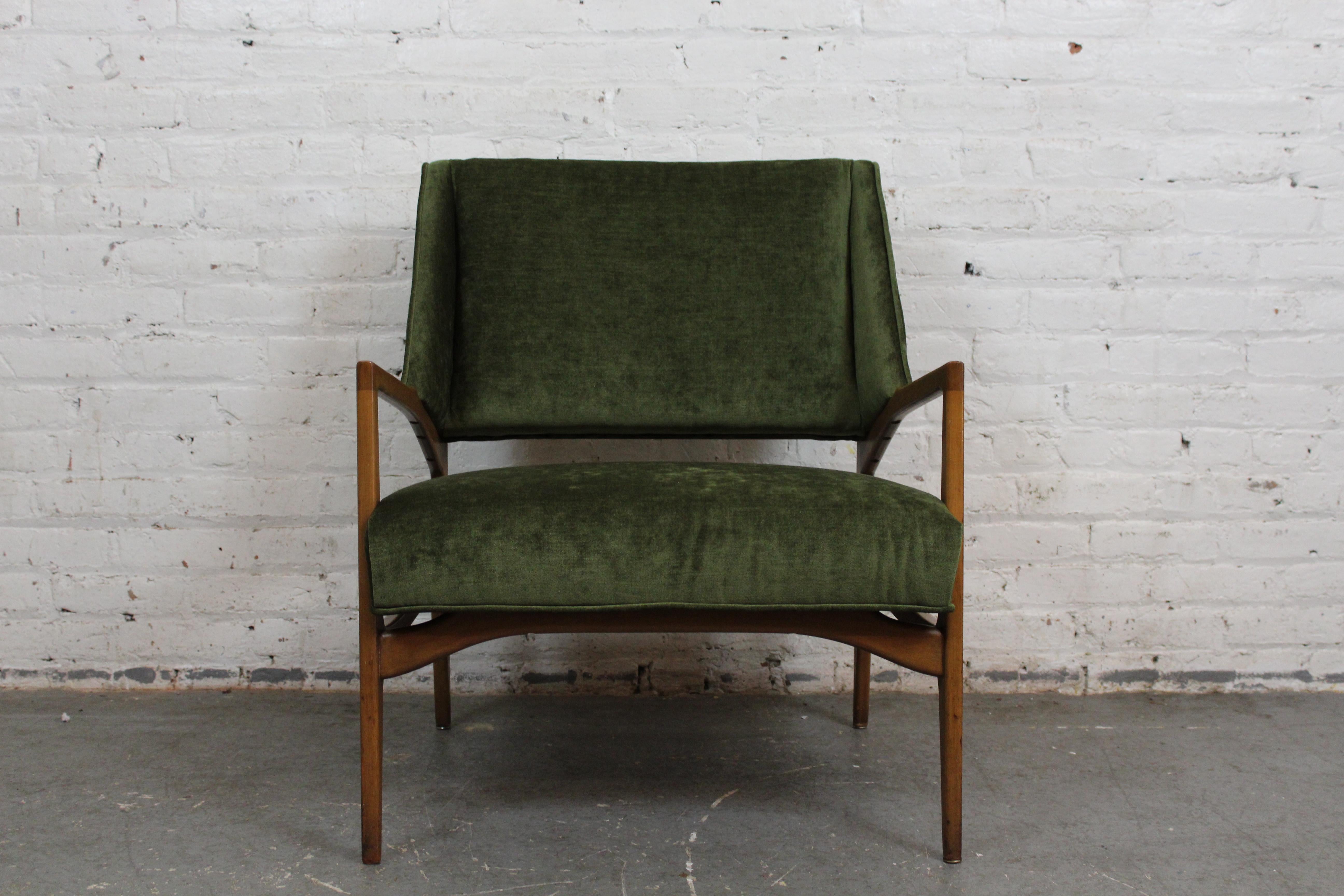 Rare Mid-Century Modern Sculptural Walnut Arm Chair at 1stDibs