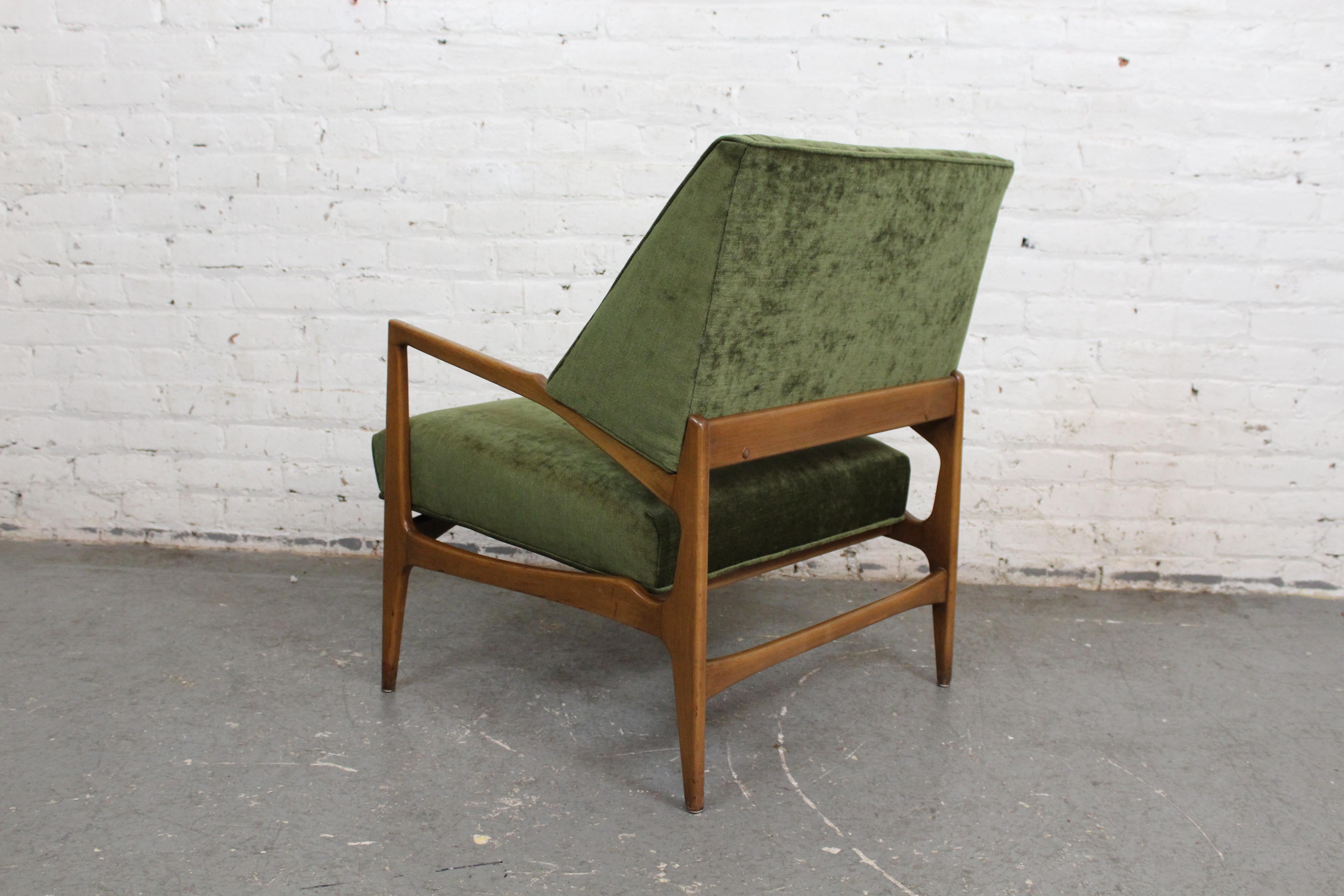 Rare Mid-Century Modern Sculptural Walnut Arm Chair at 1stDibs