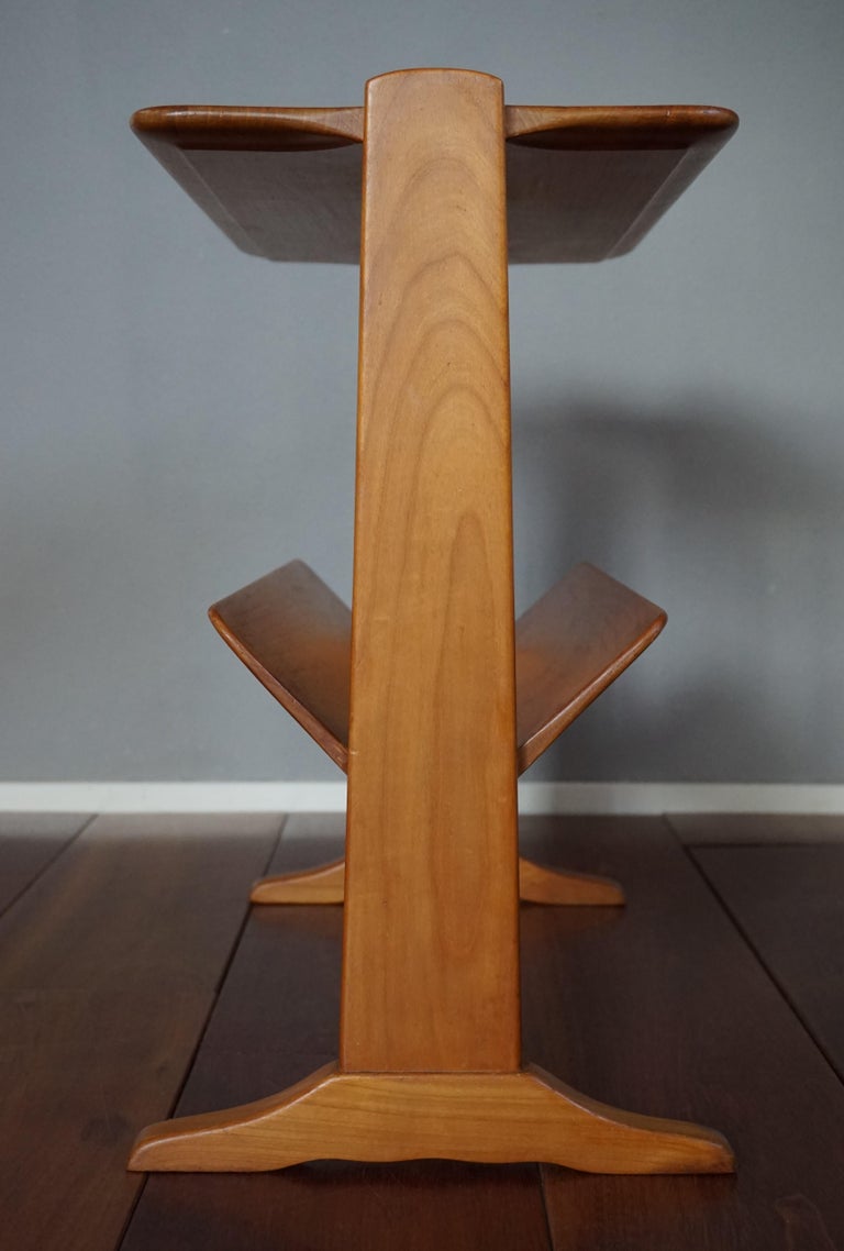 Rare Mid-Century Modern Solid Cherrywood End or Side Table with Book ...