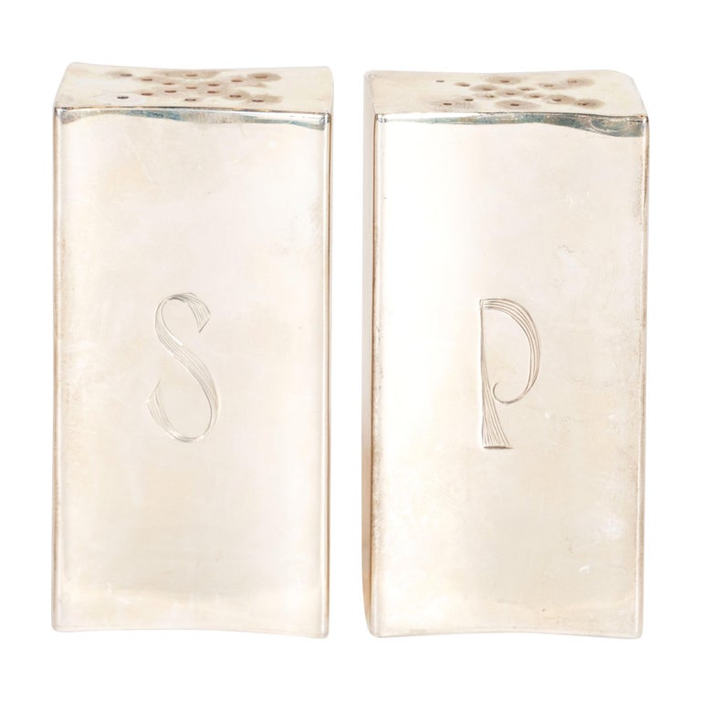 Rare Mid-Century Modern Sterling Silver Salt and Pepper Cellars Signed ...