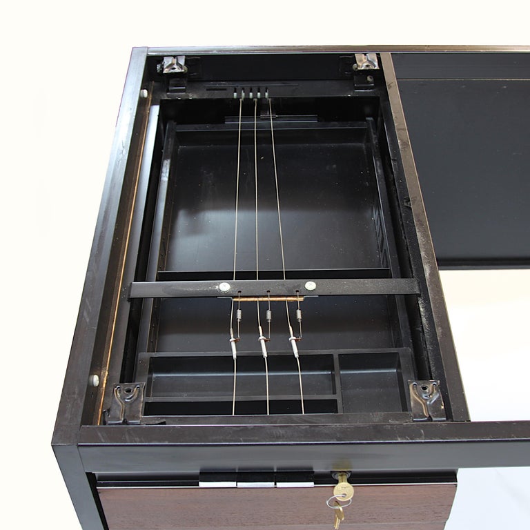 Rare Mid-Century Modern Walnut Push-Button Executive Desk by SLS ...