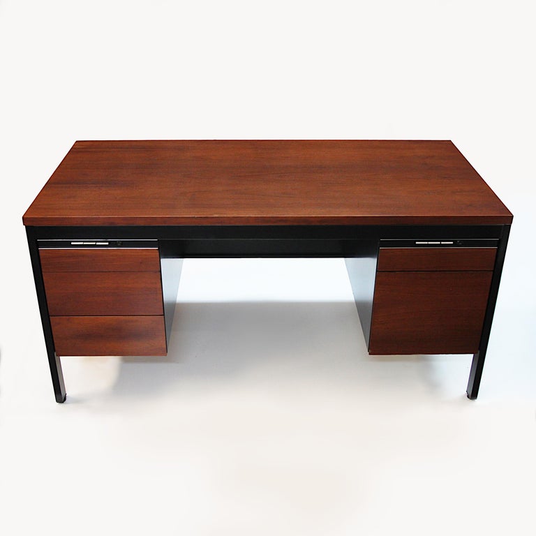 Rare Mid-Century Modern Walnut Push-Button Executive Desk by SLS ...