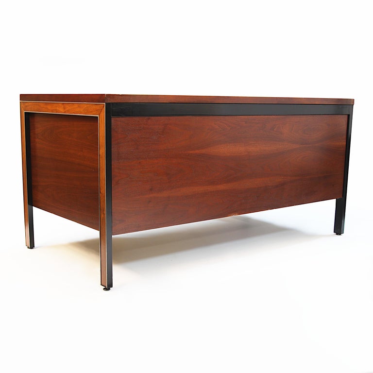 Rare Mid-Century Modern Walnut Push-Button Executive Desk by SLS ...