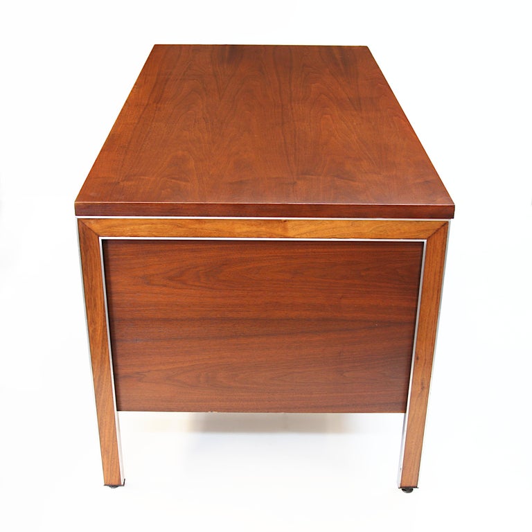 Rare Mid-Century Modern Walnut Push-Button Executive Desk by SLS ...