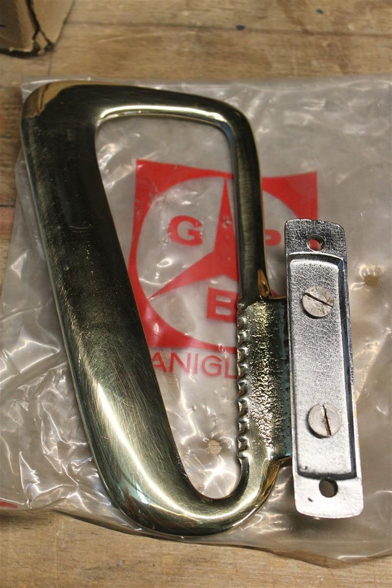 Rare Midcentury Pair of Ear Shaped Handles in Solid Brass Made in Italy ...