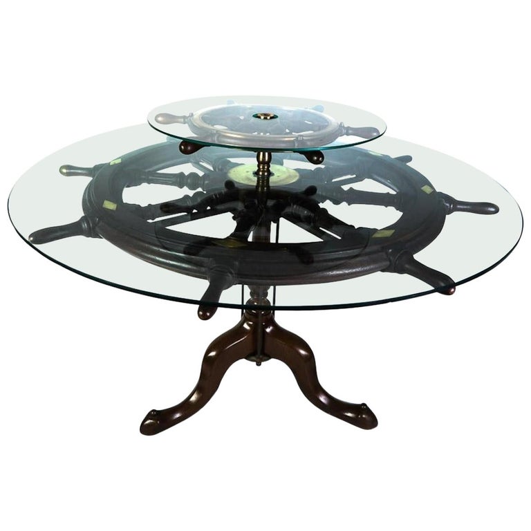 Rare Midcentury Ship's Wheel Center Table For Sale at 1stDibs | ship ...