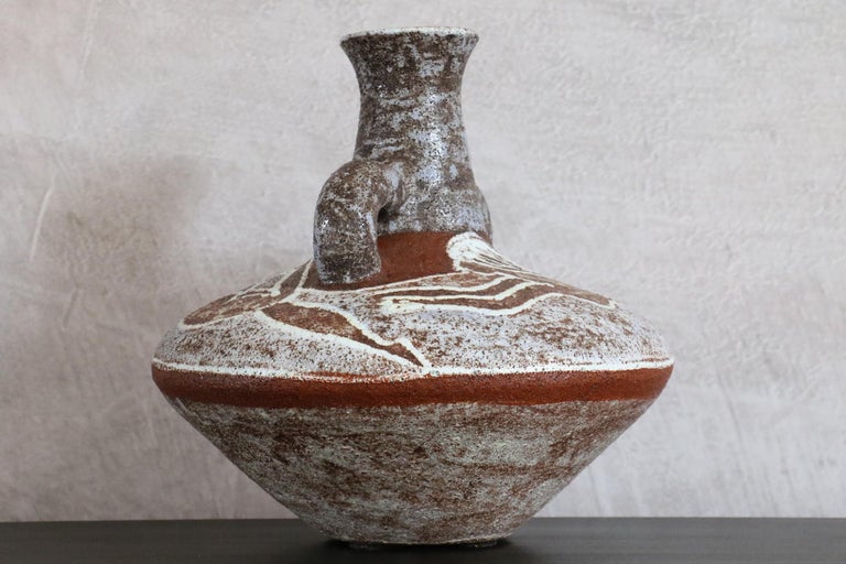 Mid-Century Modern Earthenware Vase Signed Accolay Studio Pottery, 1960 ...
