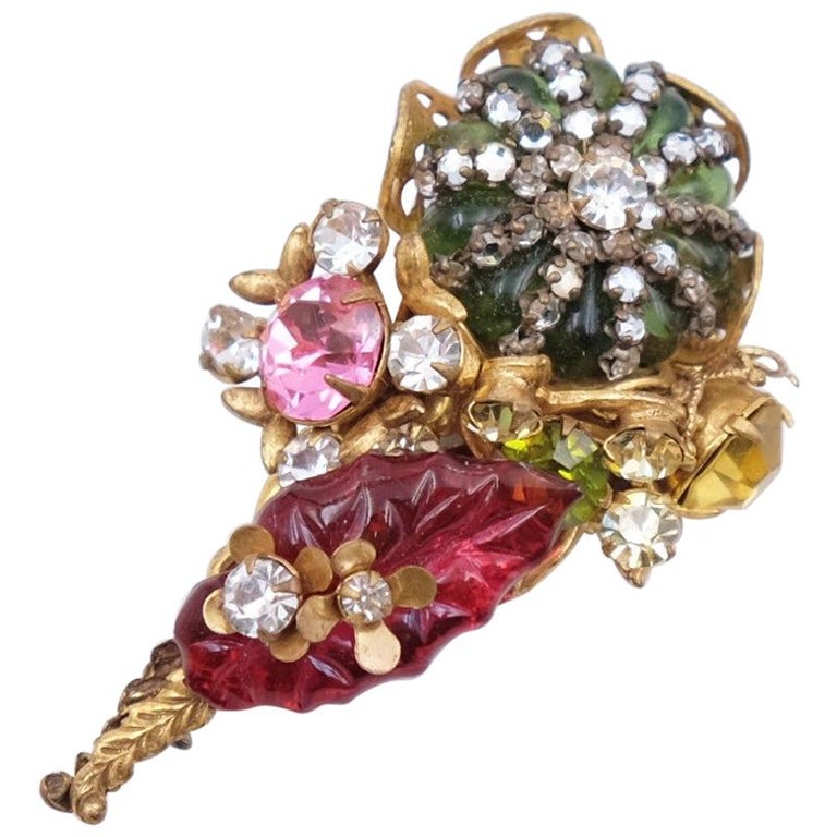 Rare Miriam Haskell Pin Horseshoe Mark at 1stDibs