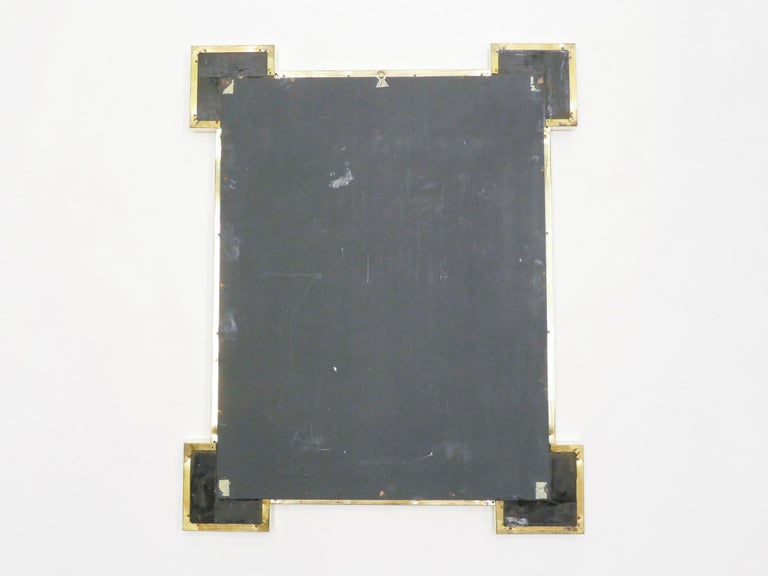 Rare Mirror by Alain Delon for Maison Jansen Lacquer and Brass, 1975 at ...
