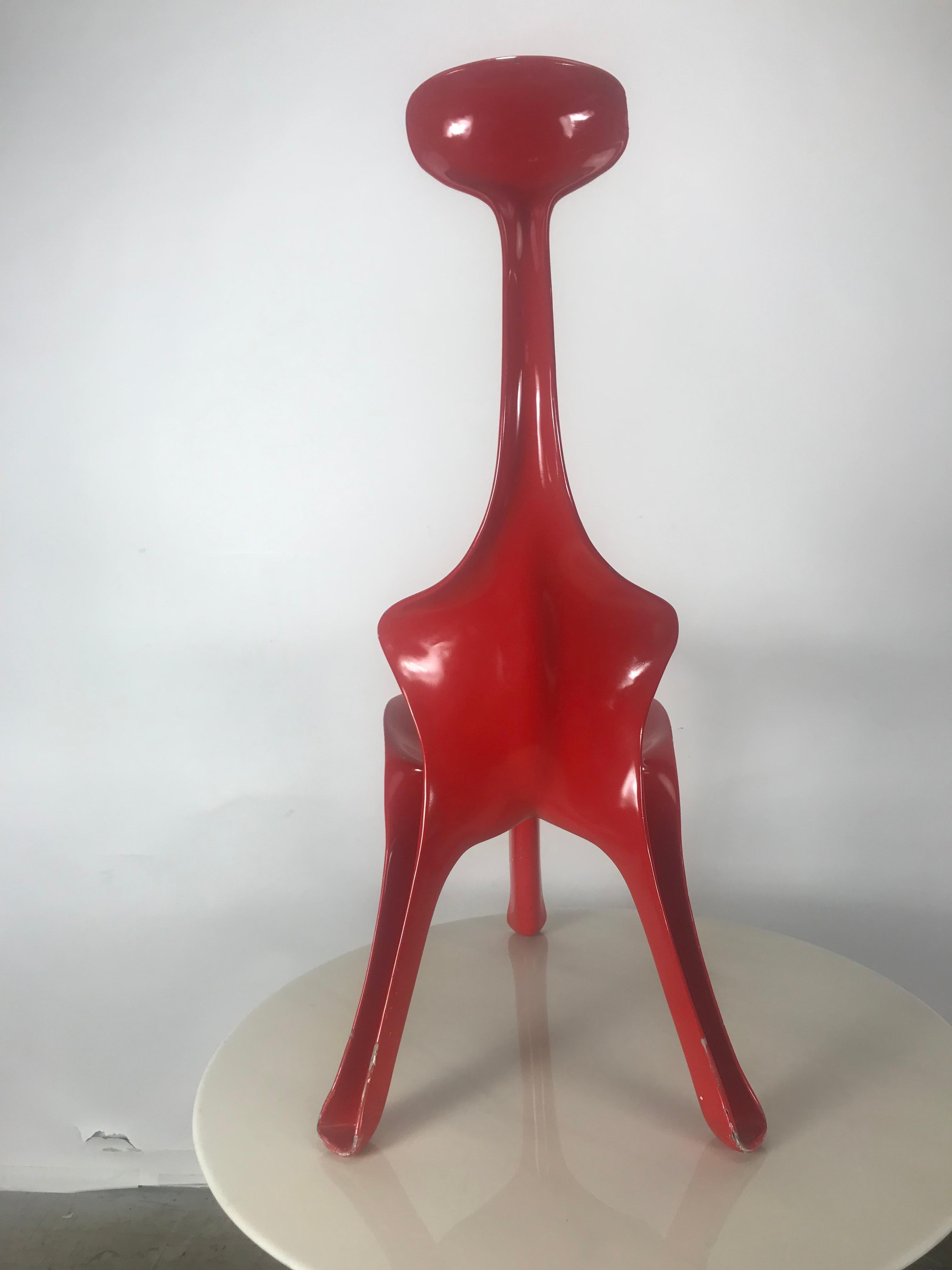 Rare Modern Surrealist Lacquered Fiberglass "Floris Chair" by Gunter ...