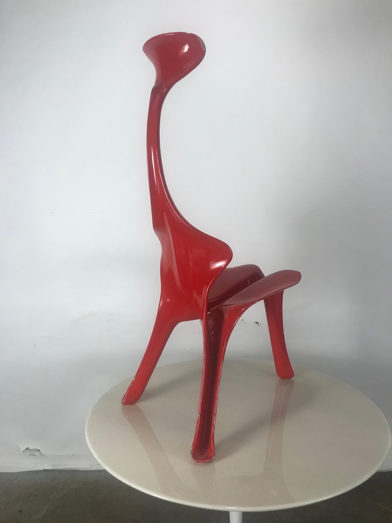Rare Modern Surrealist Lacquered Fiberglass "Floris Chair" by Gunter ...
