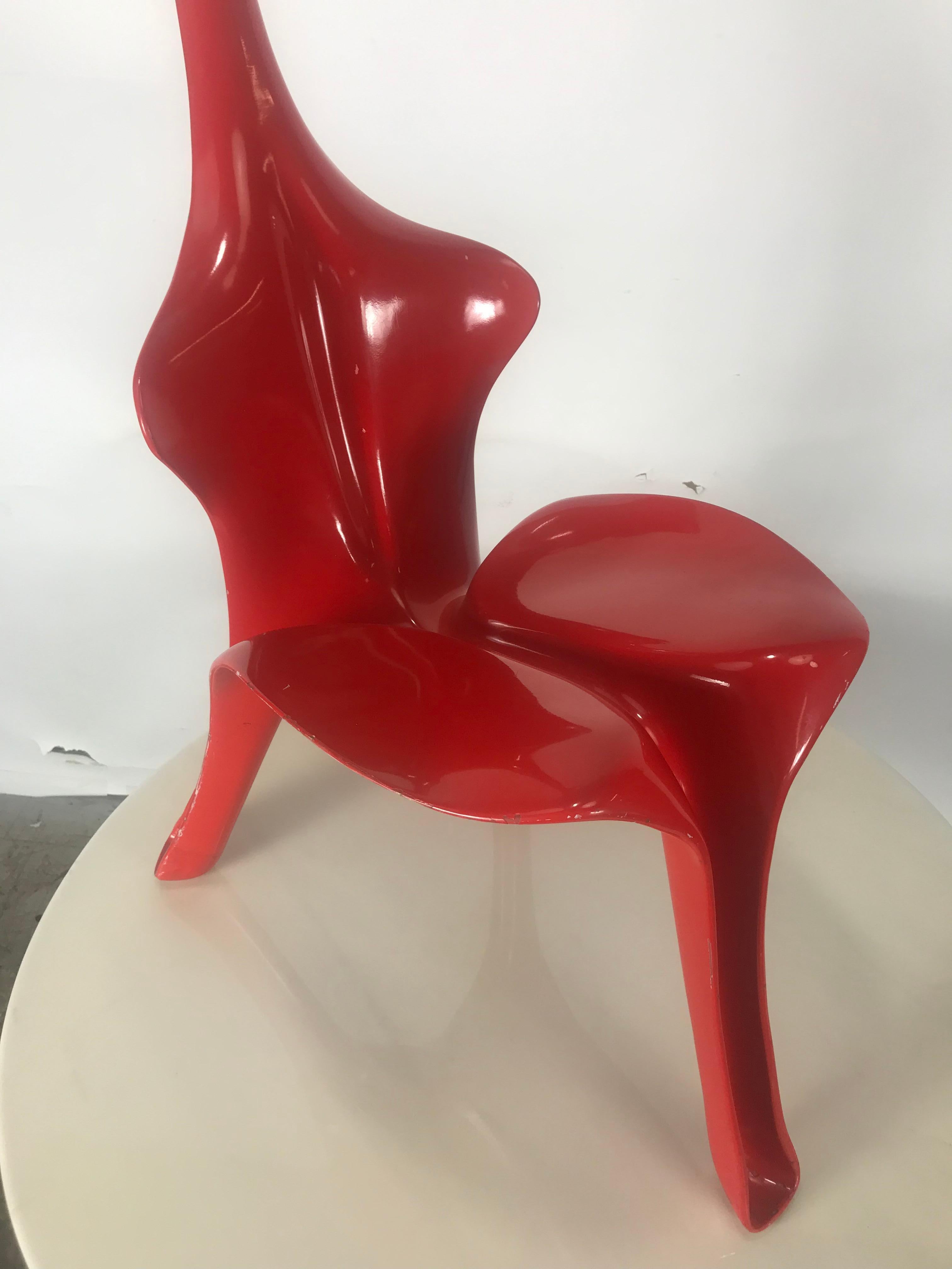 Rare Modern Surrealist Lacquered Fiberglass "Floris Chair" by Gunter ...