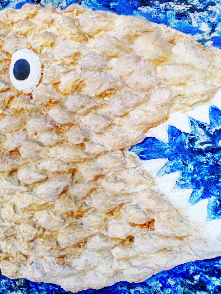 Rare Monumental Midcentury Relief Painting For Sale at 1stDibs