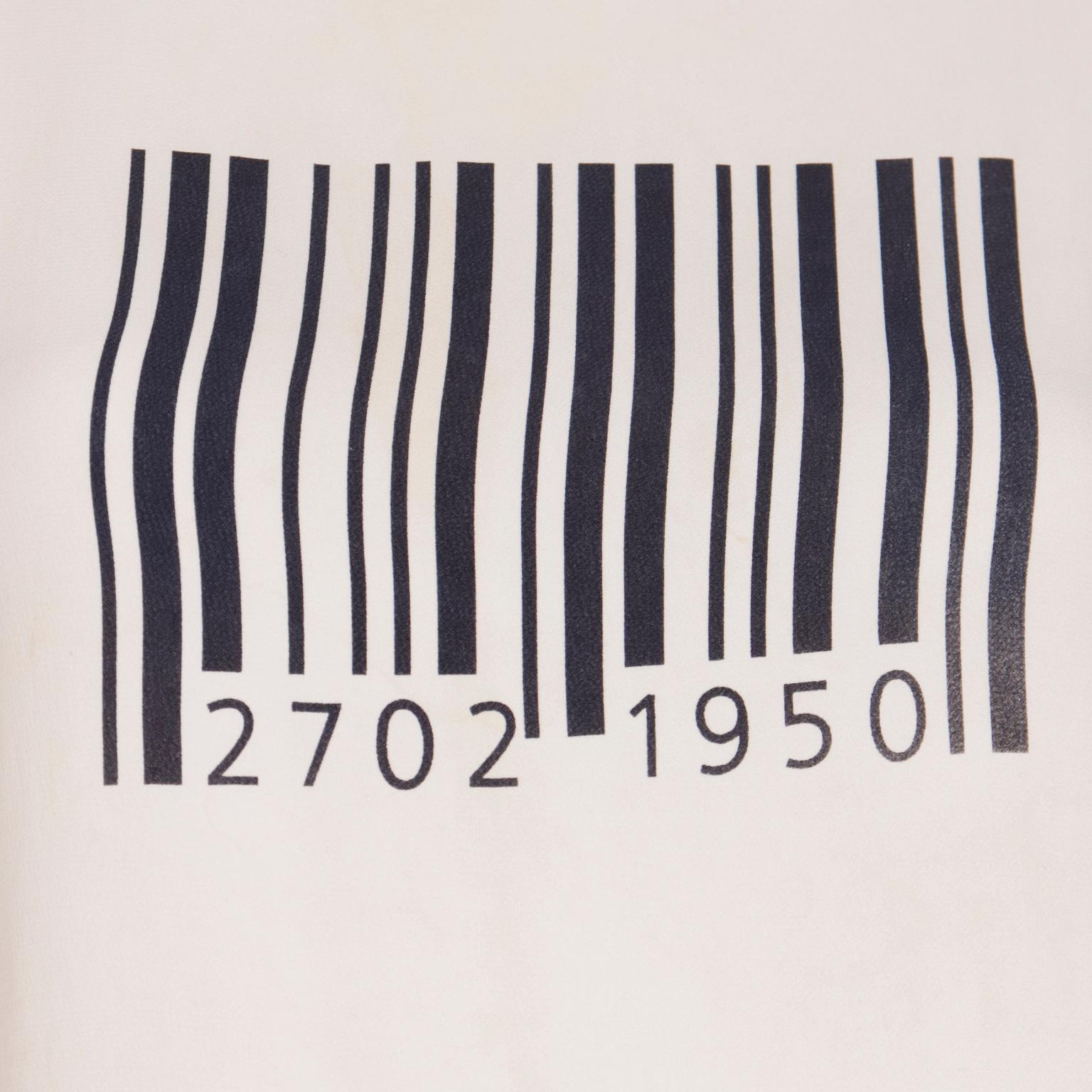 Rare Moschino 1990s Vintage Barcode Rayon SS Top w Francos Birthday For ...