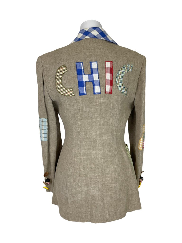 Rare Moschino Cheap and Chic "Patch" Jacket For Sale at 1stDibs