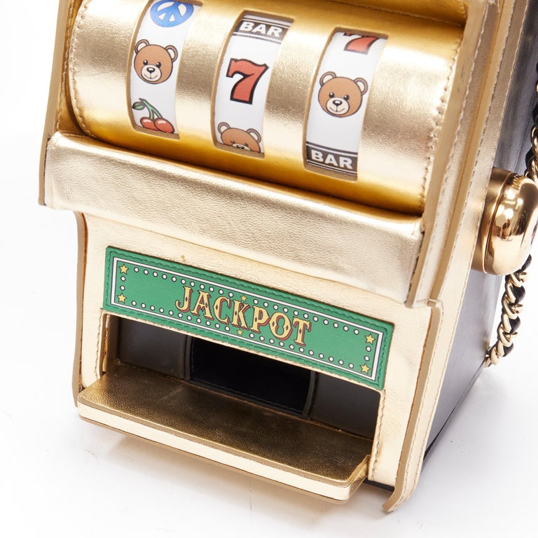 rare MOSCHINO Couture! 2019 Runway gold Casino Slot Machine crossbody ...