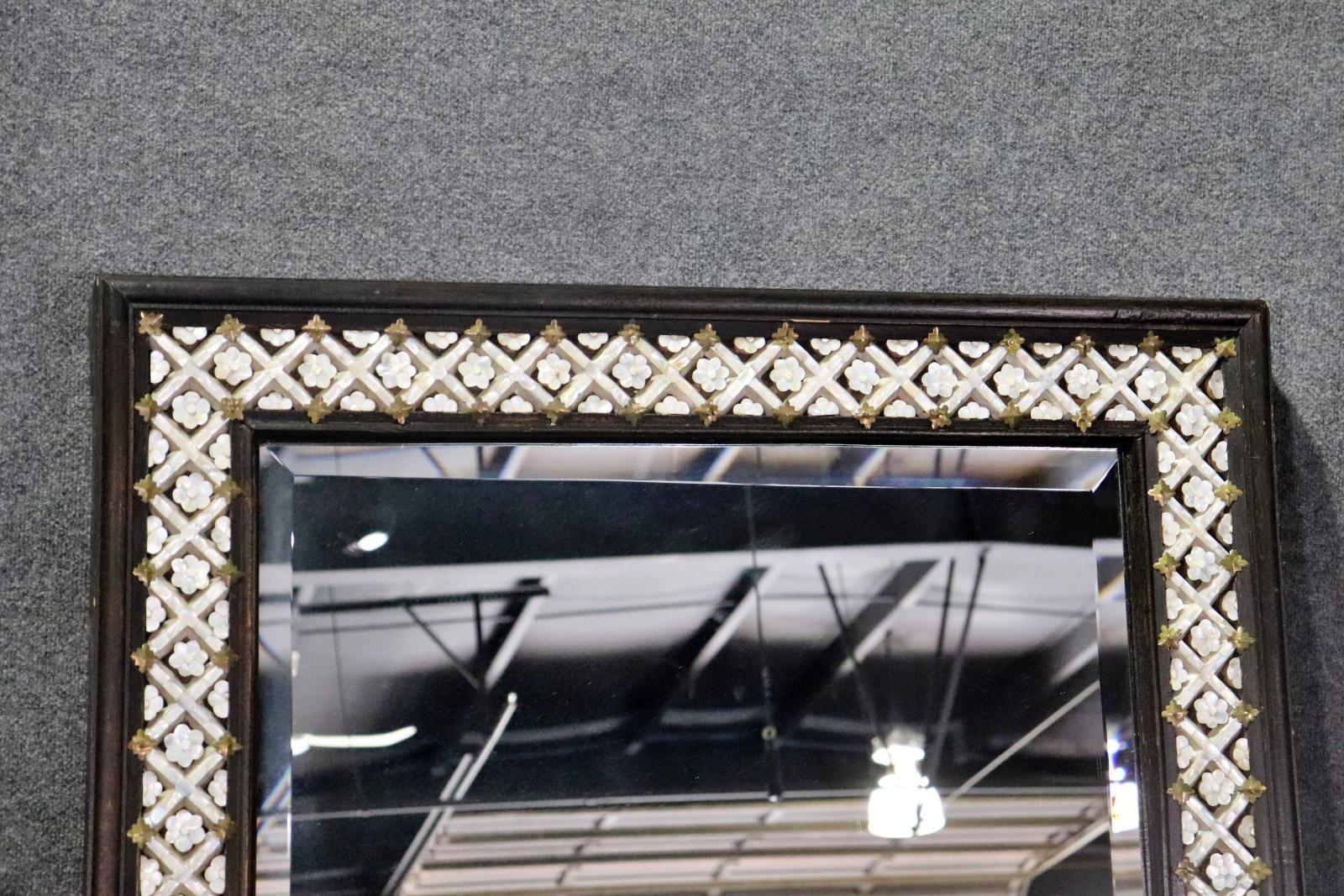 Rare Mother of Reticulated Mother of Pearl Large Wall Mirror For Sale ...