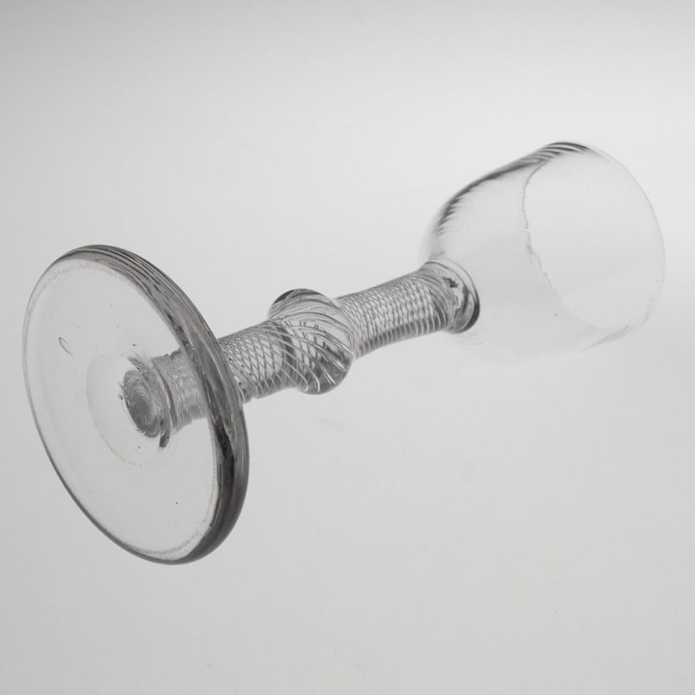 Rare Multi Spiral Air Twist Stem Short Wine Glass With Firing Foot ...