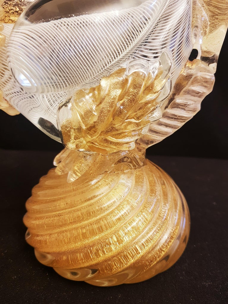 Rare Murano Glass Large Pheasant Reticello with Gold Leaf at 1stDibs ...