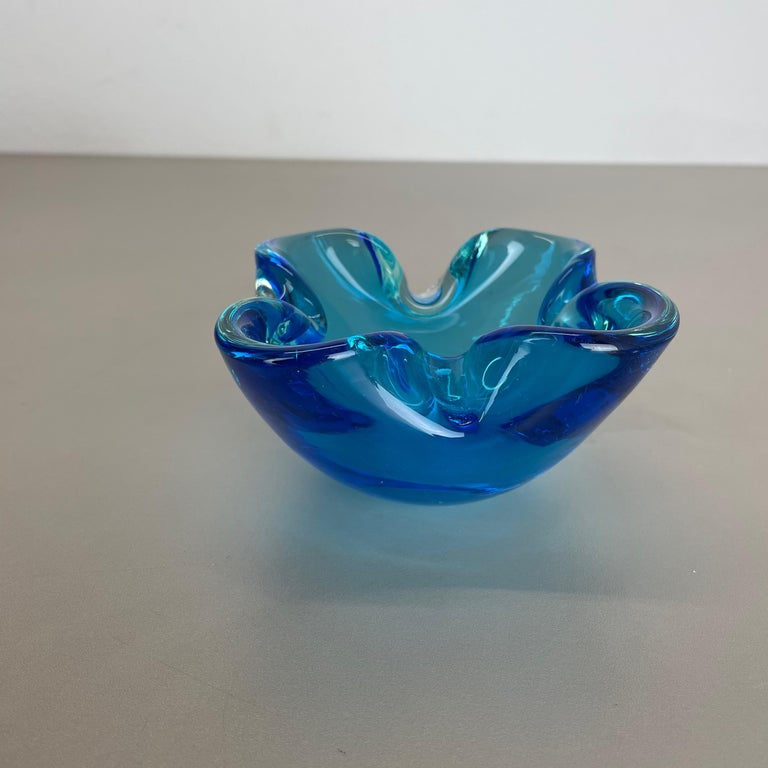 Rare Murano Glass "Light Blue" Bowl Element Shell Ashtray Murano, Italy ...