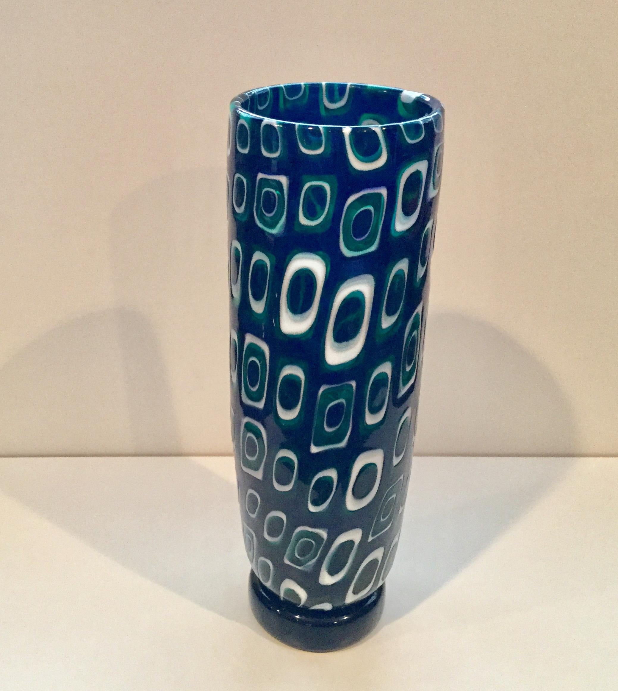 Rare Murrine Murano Cattedrale Vase by Fratelli Toso For Sale at 1stDibs