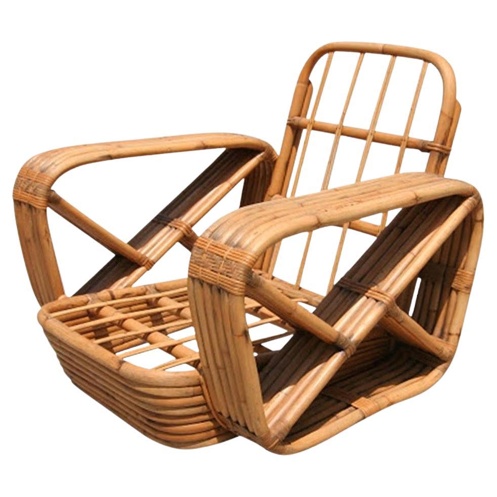 Large Wicker Rush Seat Lounge Chair at 1stDibs
