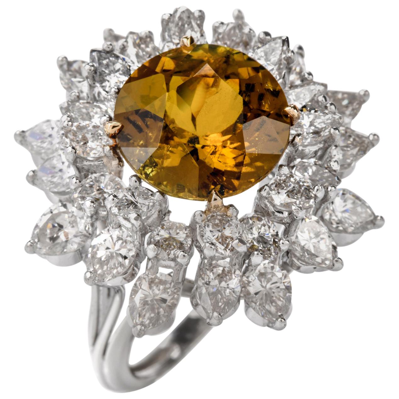 Rare Natural Alexandrite 11.70 Carat GIA Diamond Platinum Cocktail ...