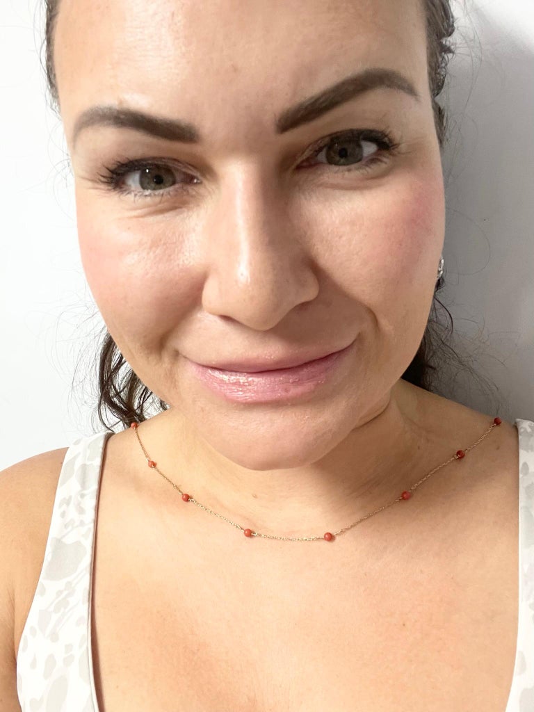 Rare Natural Coral Necklace Red Coral Bead Necklace Touch Skin 14kt ...