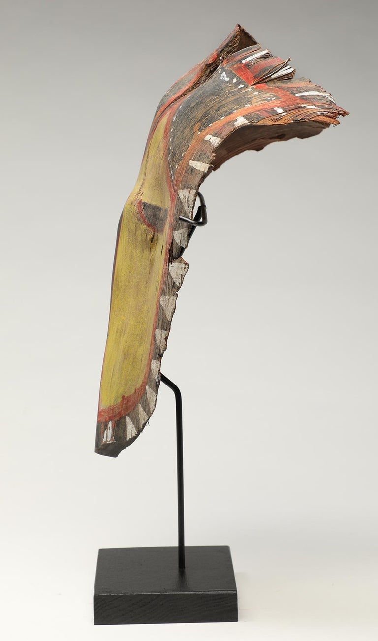 Rare New Guinea Maprik Painted Mask on Palm Frond, Geometric Design at ...