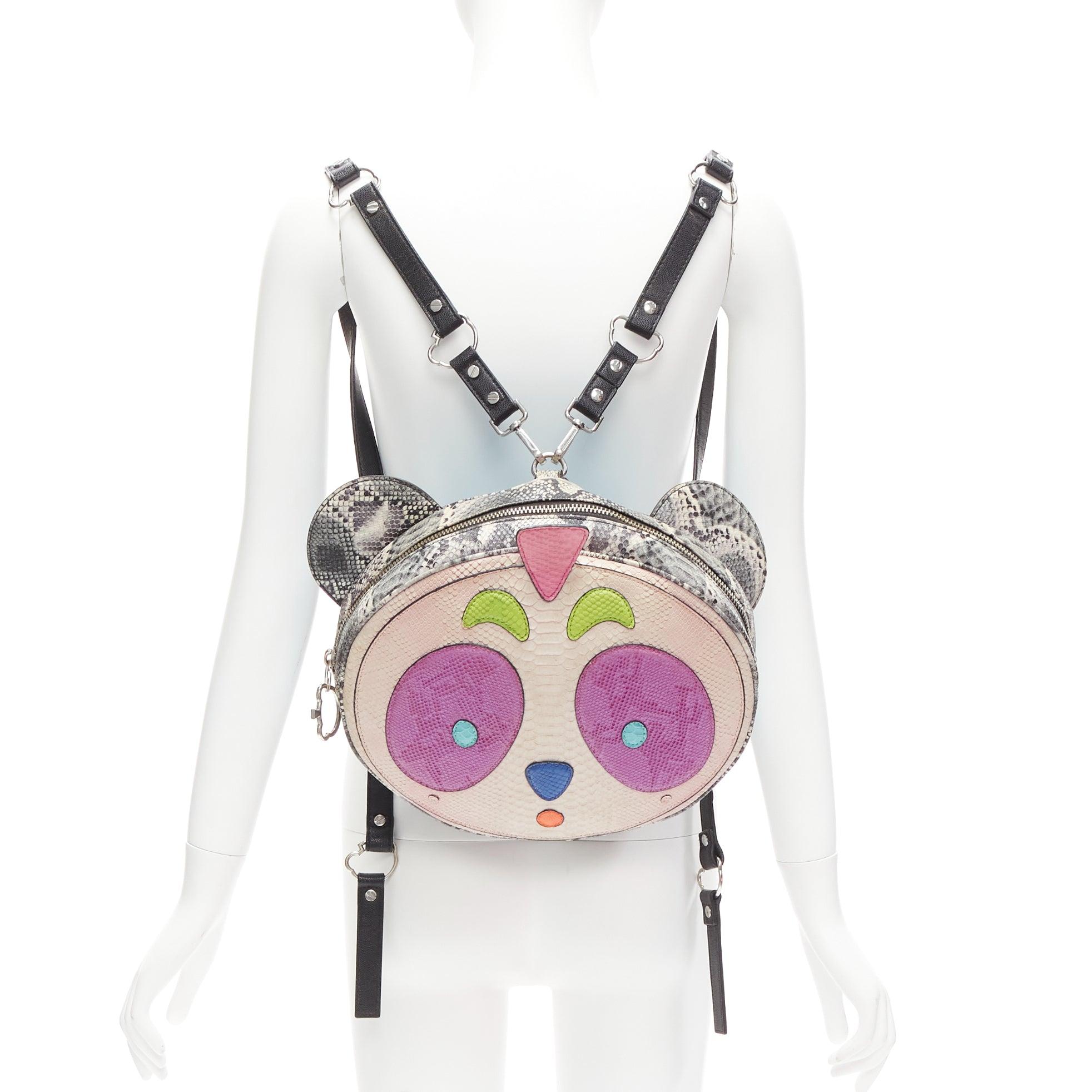 rare NICOPANDA multicolour scale embossed leather Panda backpack bag ...