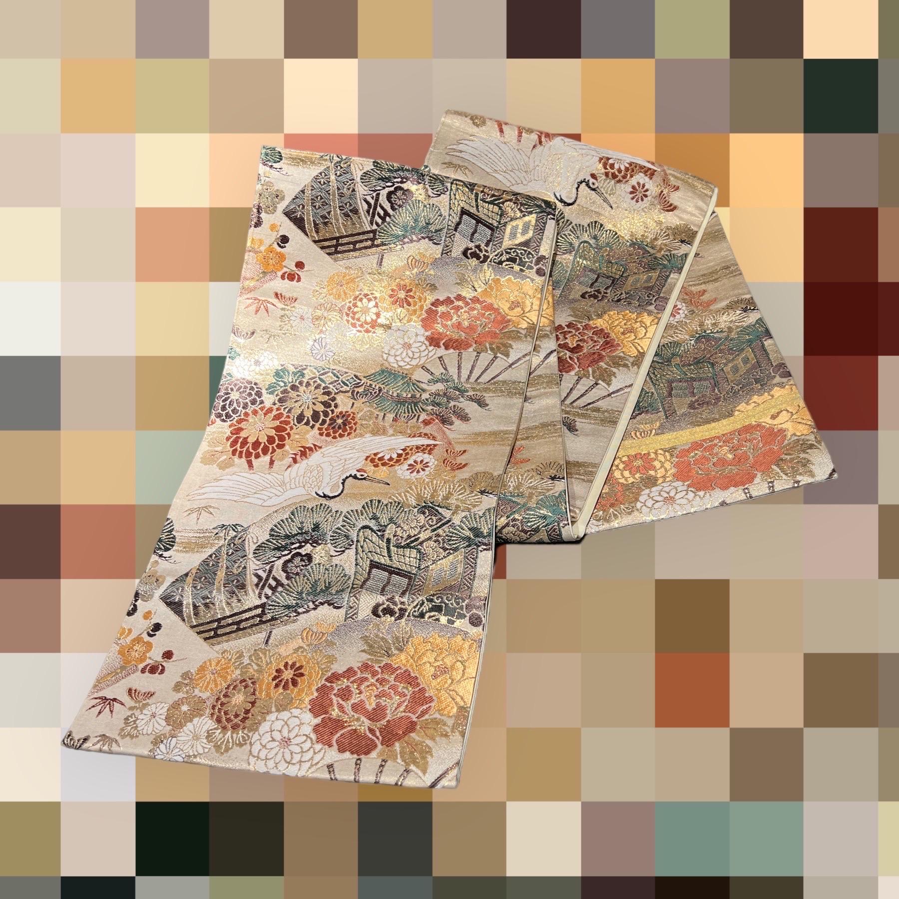 Rare Nishinjin silk and metal threads Obi, Japan, circa 1960 For Sale ...